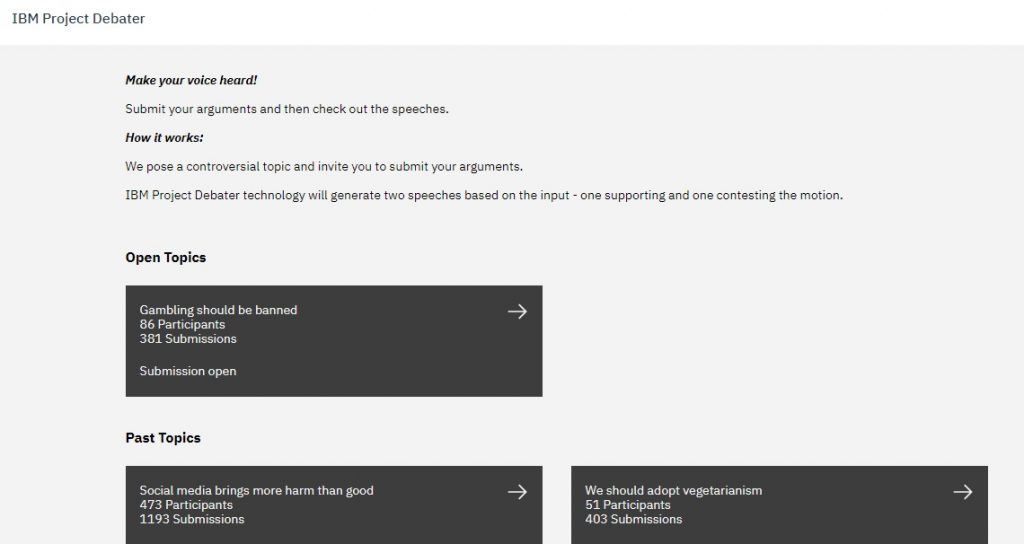 Project Debater, el primer sistema con IA que puede debatir con humanos ...